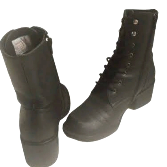 Partners | Shoes | Y2k Chunky Boots Chunky Heel Laceup Combat Grunge ...